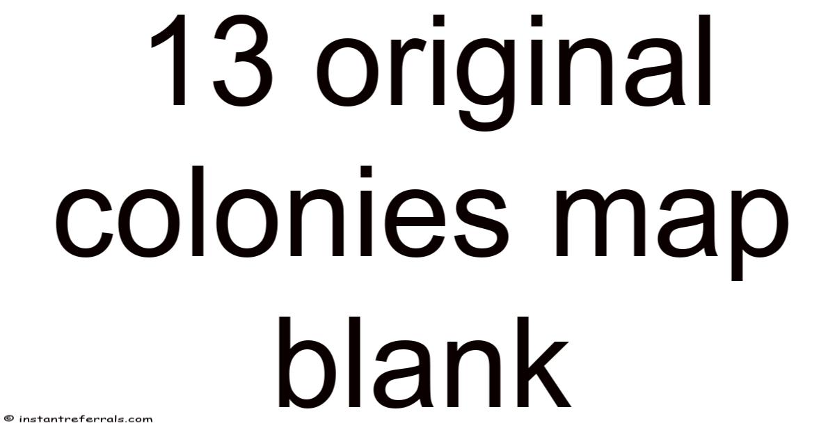 13 Original Colonies Map Blank