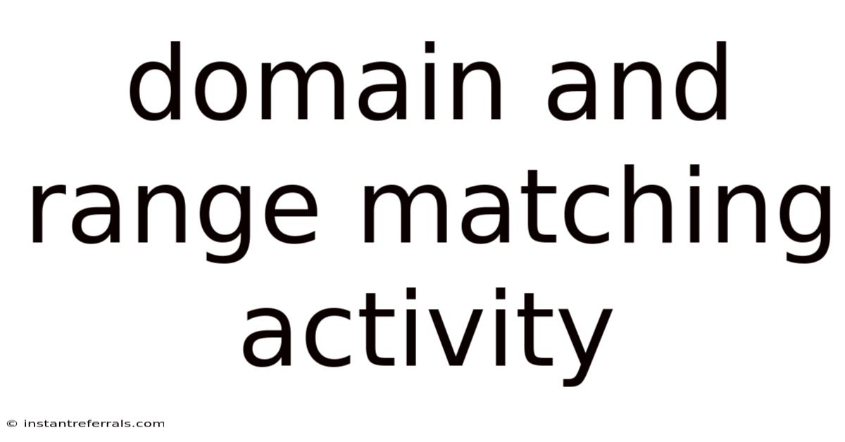Domain And Range Matching Activity