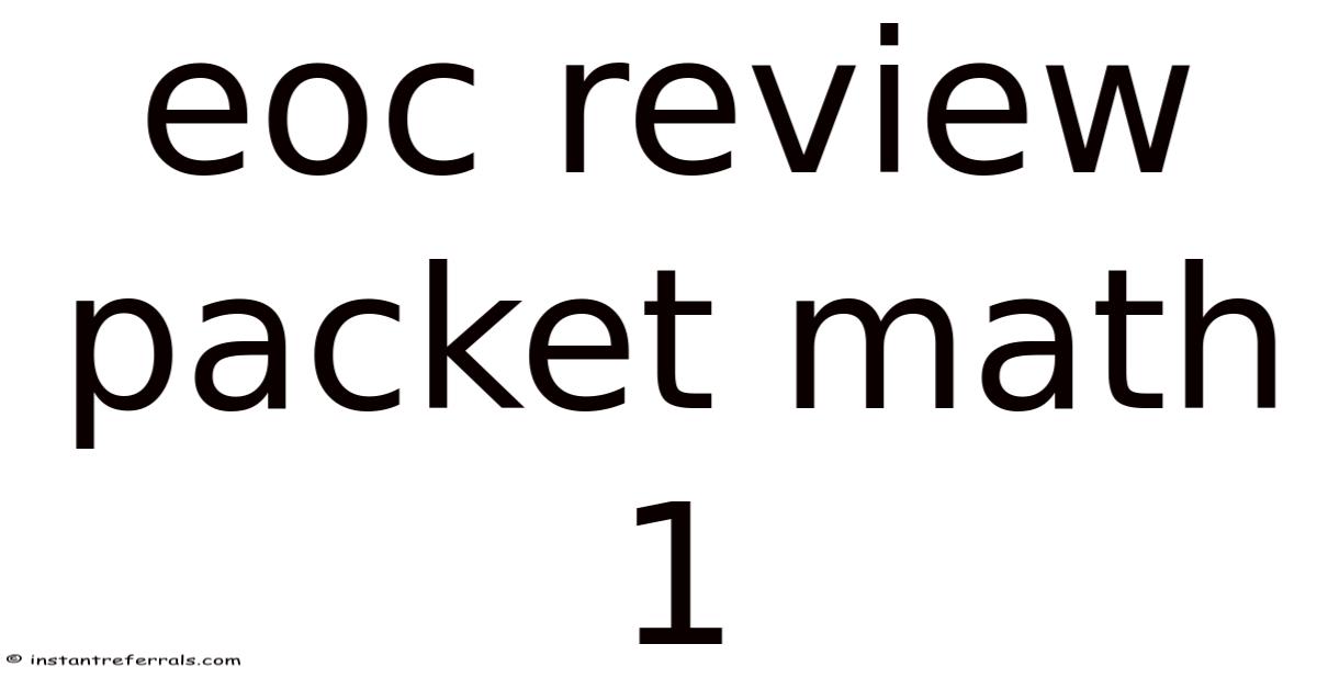 Eoc Review Packet Math 1