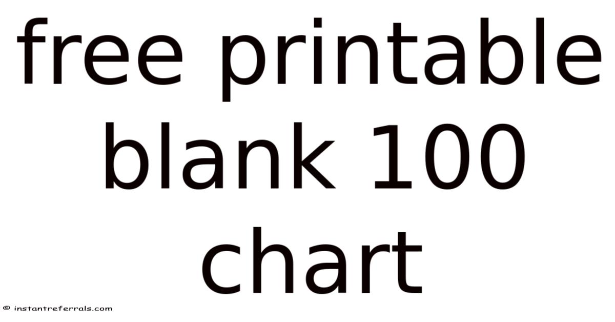 Free Printable Blank 100 Chart