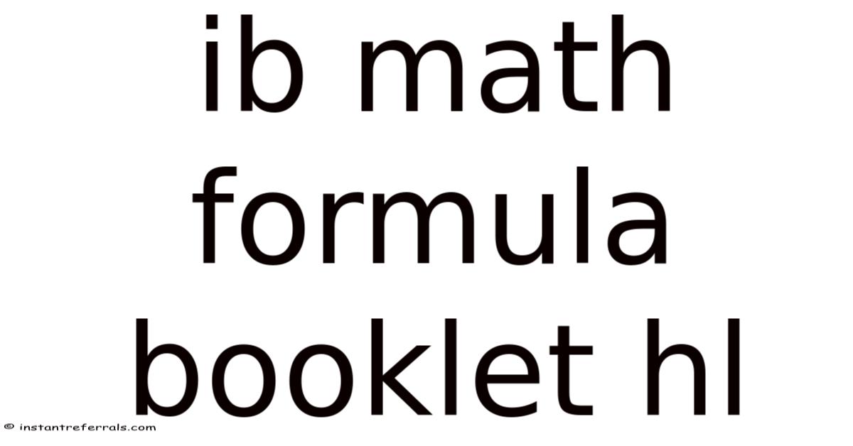 Ib Math Formula Booklet Hl