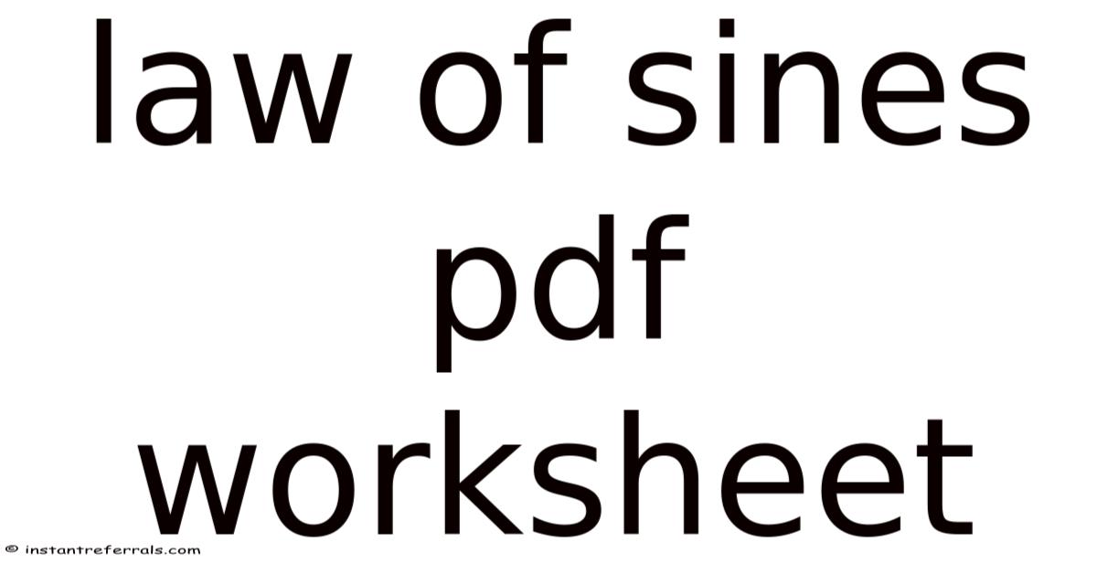 Law Of Sines Pdf Worksheet
