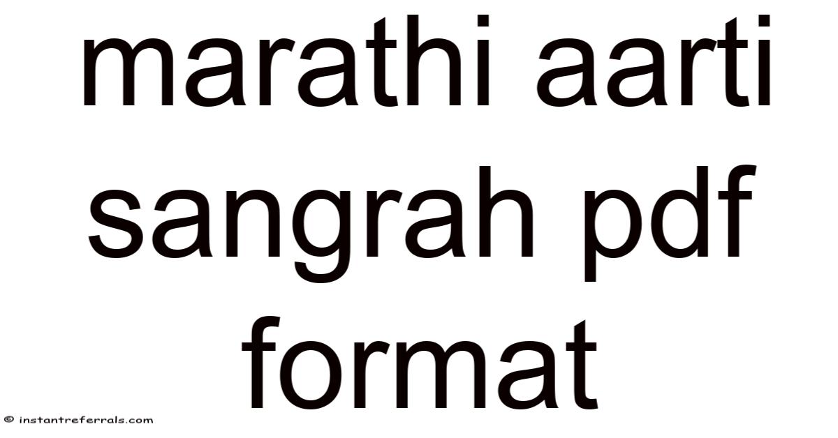 Marathi Aarti Sangrah Pdf Format