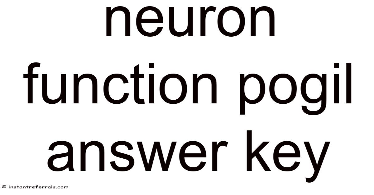 Neuron Function Pogil Answer Key