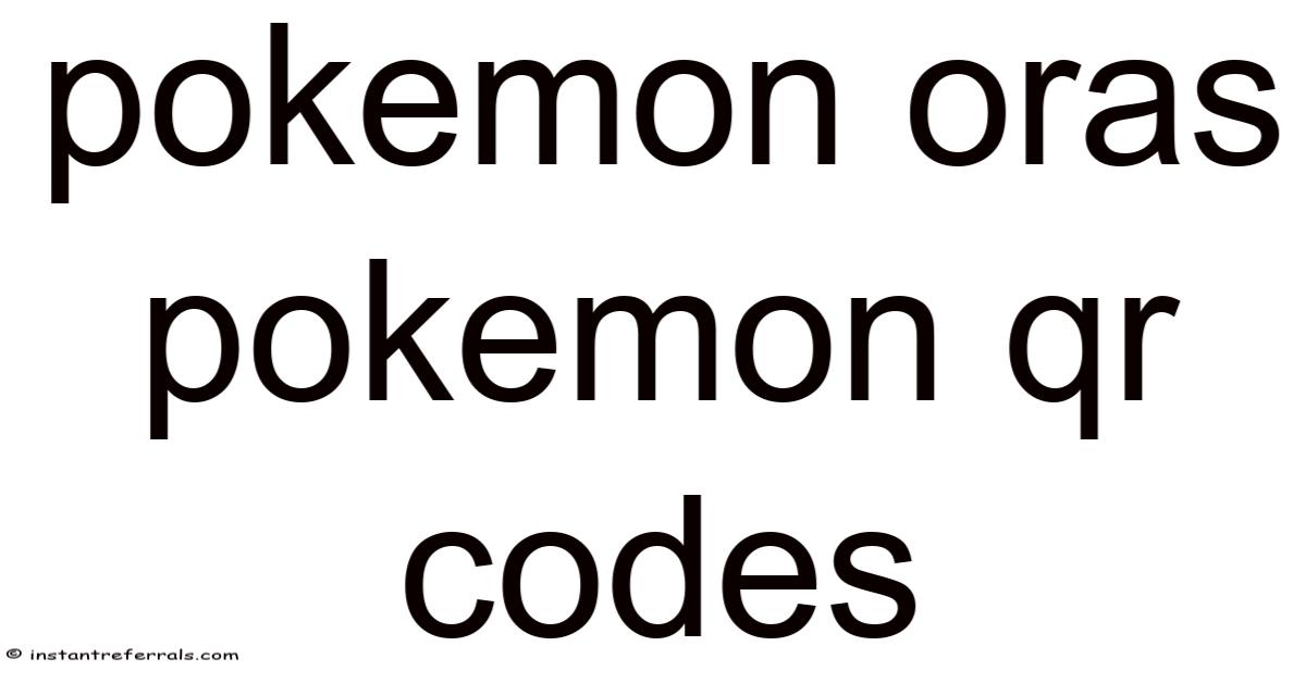 Pokemon Oras Pokemon Qr Codes