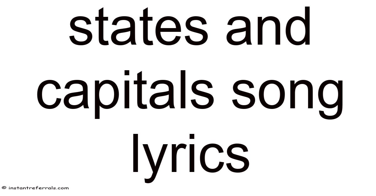States And Capitals Song Lyrics