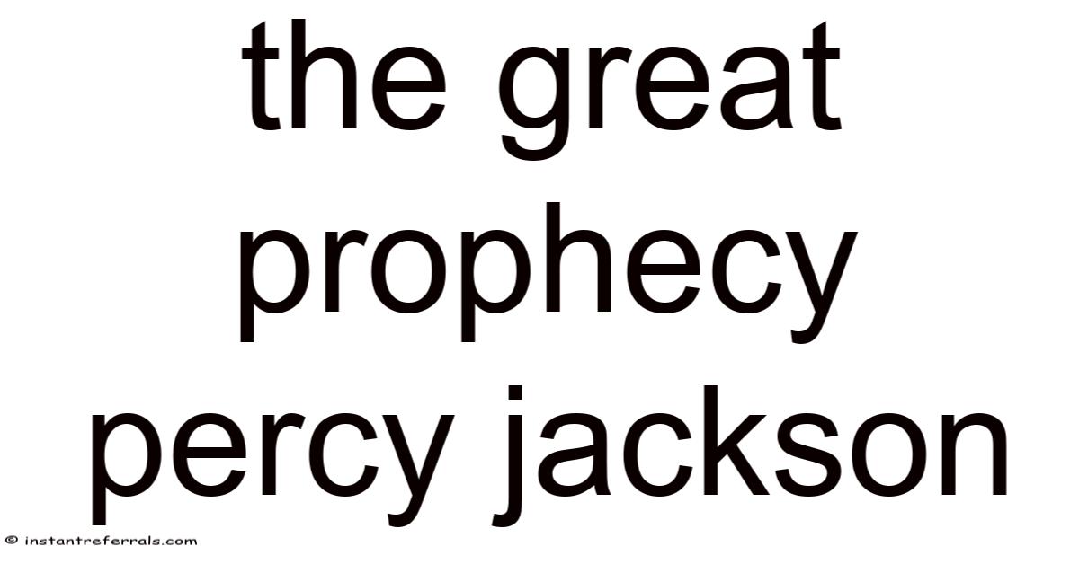 The Great Prophecy Percy Jackson