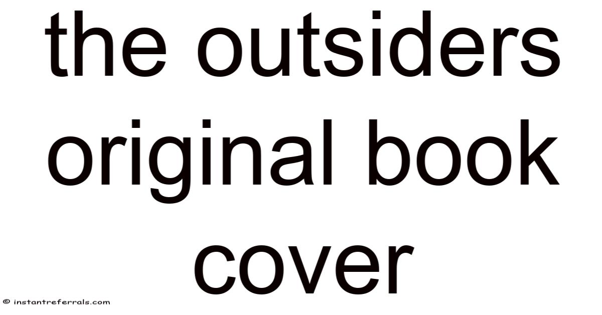 The Outsiders Original Book Cover
