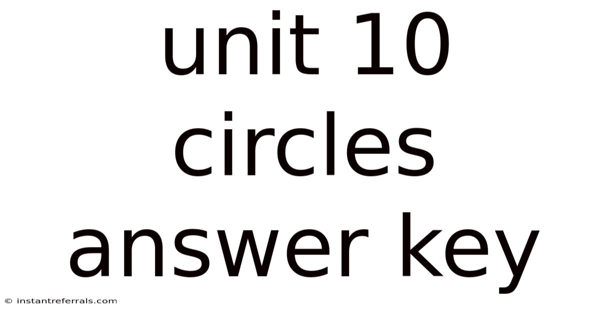 Unit 10 Circles Answer Key