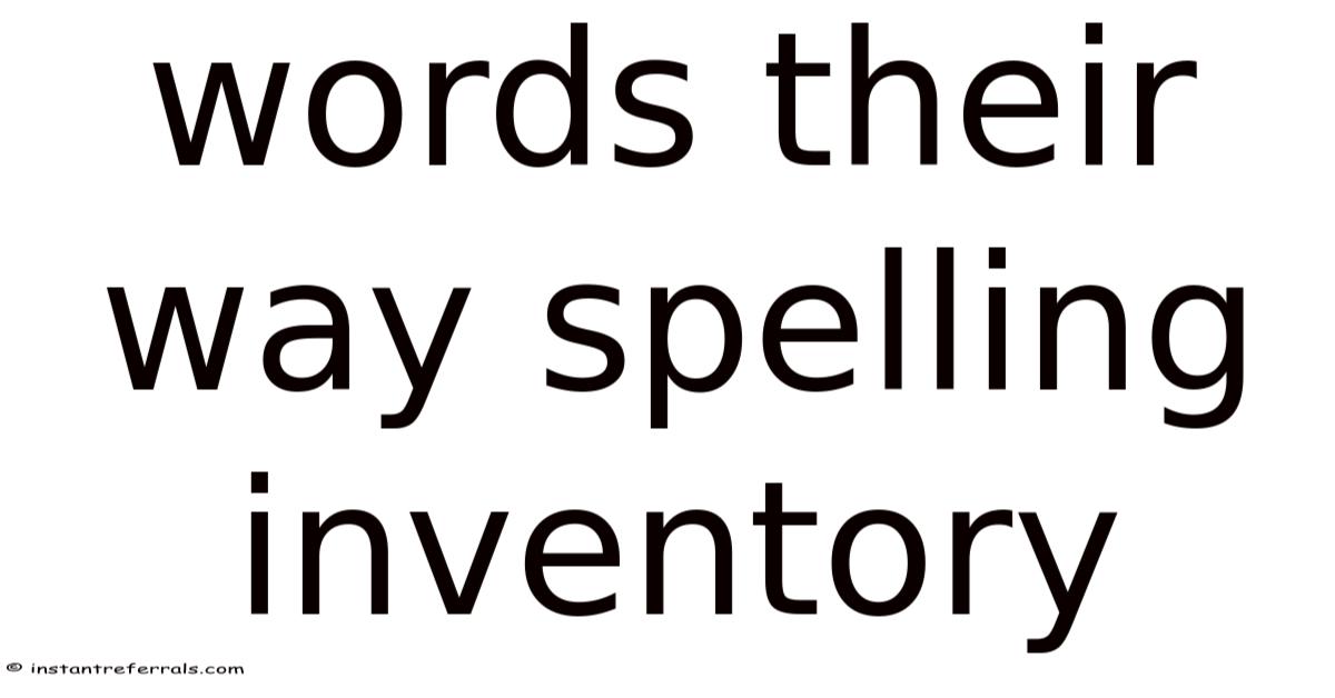 Words Their Way Spelling Inventory